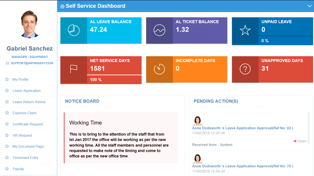 Employee Self Service Software Employee Self Service Portal Infinigent